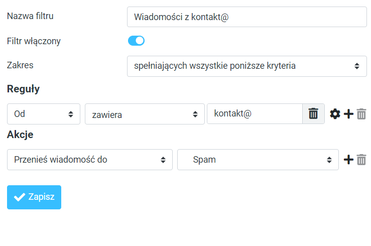 Poczta Roundcube - jak skonfigurować reguły wiadomości?